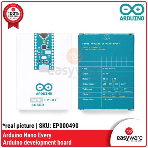 Arduino Nano Every Original Board Mikrokontroler Atmega4809 Micro Usb Toko Online Easyware