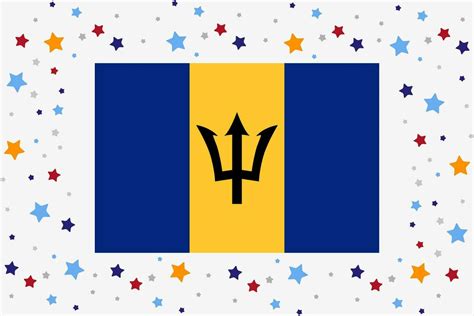 Barbados Flag Independence Day Celebration With Stars 35091128 Vector