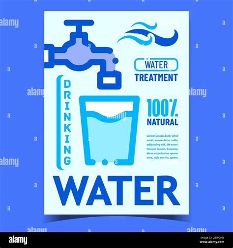 Drinking Water Creative Promotional Poster Vector Stock Vector Image