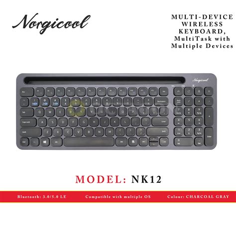 Norgicool Nk12 Cg Wl Bt Keyboard Multi Device Octagon Computer Superstore