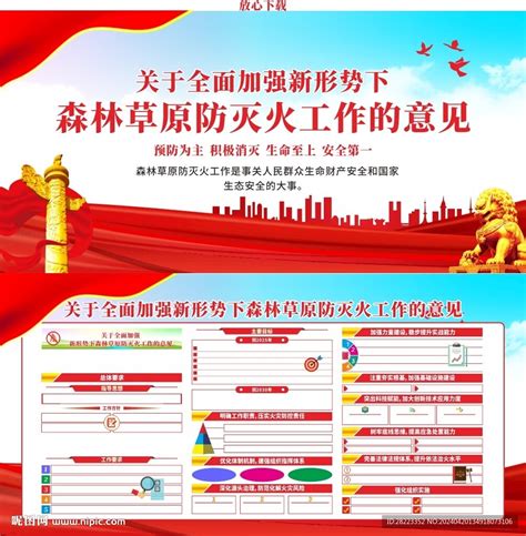 新形势下森林草原防灭火工作设计图展板模板广告设计设计图库昵图网