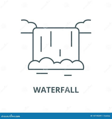 Pictogram Van De Waterval Het Vectorlijn Lineair Concept