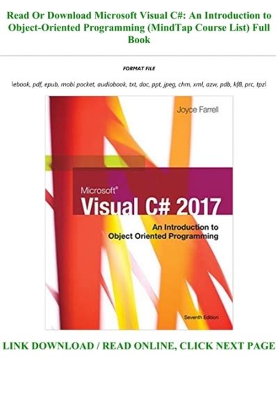 Read Book Microsoft Visual C An Introduction To Object Oriented Programming Mindtap Course