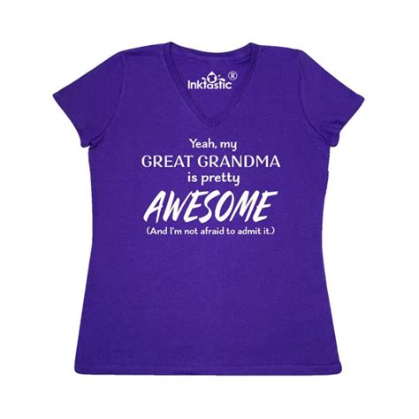 Inktastic Yeah My Great Grandma Is Pretty Awesome Womens V Neck T