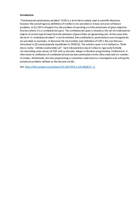 Doc Formalization And Classification Of Combinatorial Optimization