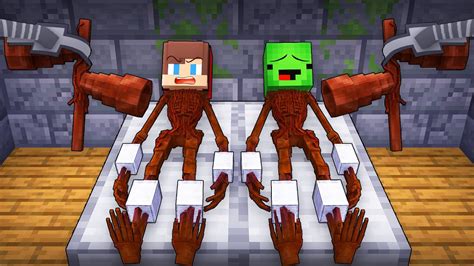 Jj And Mikey Shapeshift To Siren Head Exe In Minecraft Maizen Youtube