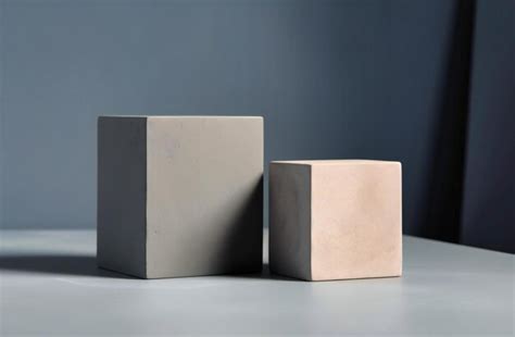 Premium Photo Grey Clay Block Set Of Two
