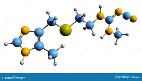 3d Image Of Cimetidine Skeletal Formula Stock Illustration Illustration Of Dysfunction Acid