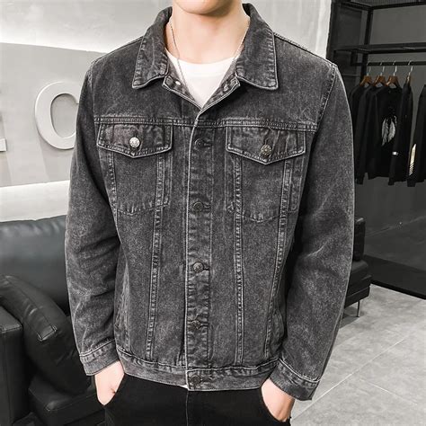 데님 자 켓 남자 의류 슬림 세련 된 높은 Streetwear 오토바이 코트 2022 가을 새로운 패션 간단한 청소년 카우보이 자 켓 Aliexpress