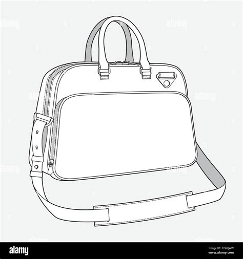 Men S Bag Design Technical Drawing By Adobe Illustrator Stock Vector