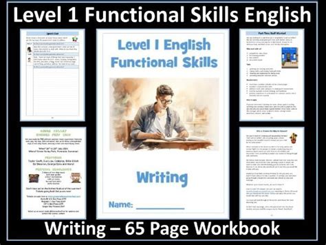 English Functional Skills Level 1 Writing Workbook Teaching Resources
