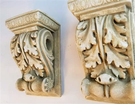 Scroll Brackets With Hole Greek Wall Sconce Antique Classical Home Decor Pair Etsy
