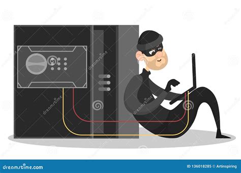 Thief Steal Personal Data Cyber Crime And Hacking Stock Vector Illustration Of Information