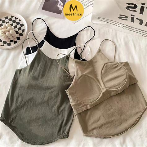 【12 Hour Ship】womens Vest With Chest Pad Street Style Tube Top For