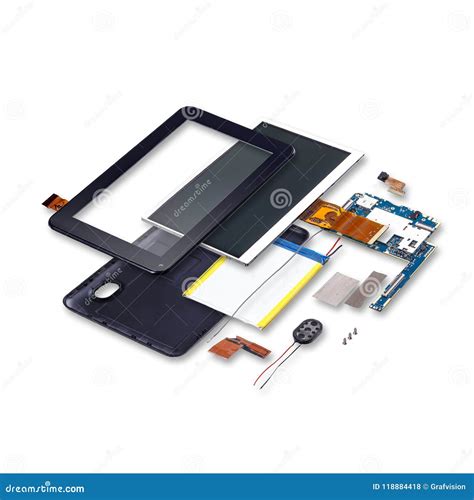 Explode View Of Digital Tablet Stock Illustration Illustration Of