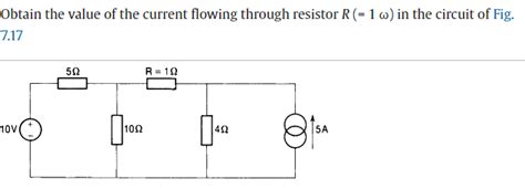 Solved Obtain The Value Of The Current Flowing Through Chegg