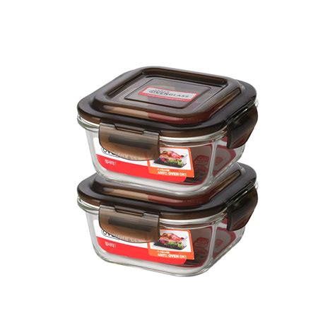 밀폐용기·반찬통 오븐and전자레인지 사용가능 브라운 밀폐용기 정사각 520ml 2p 오늘의집 쇼핑