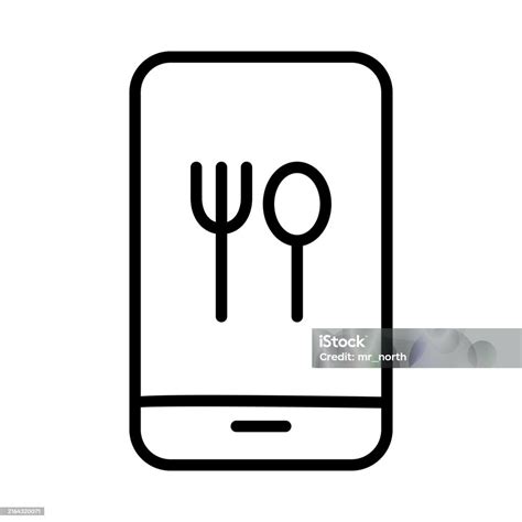 얇은 선 스타일의 음식 온라인 아이콘 벡터 일러스트 레이 션 그래픽 디자인 0명에 대한 스톡 벡터 아트 및 기타 이미지 0명