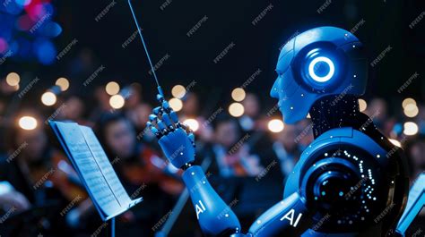 Premium Photo Ai Robot Conductor Leading Symphony Orchestra