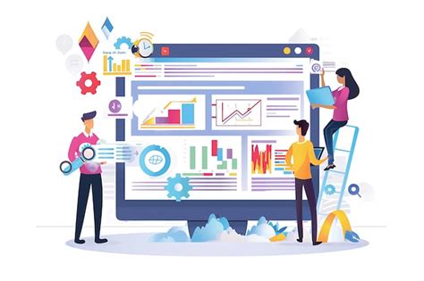 Business Team Analyzing Data On A Large Computer Monitor Premium Ai Generated Image