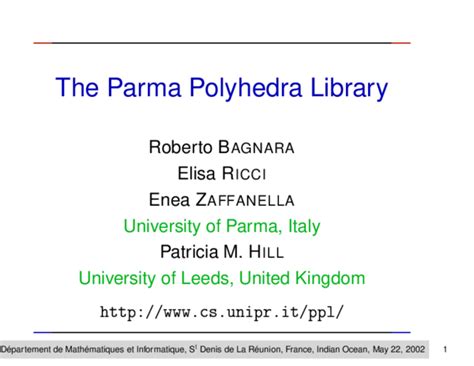 Pdf The Parma Polyhedra Library