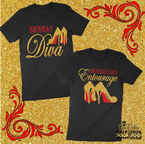 Birthday Diva With Heels And Entourage Svg Dxf Png And Eps Cut And