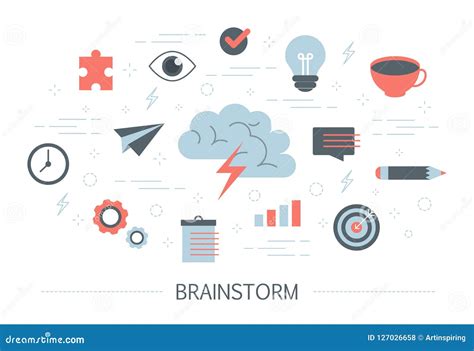 Brainstorm And Creative Mind Concept Generate New Idea Stock Vector
