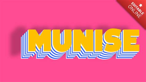 Munise Yellow Blue 3d Text Effect Generator
