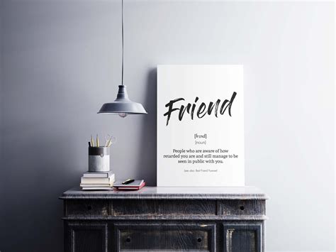 Friend Dictionary Poster Print Plakat Personalized Digital Etsy