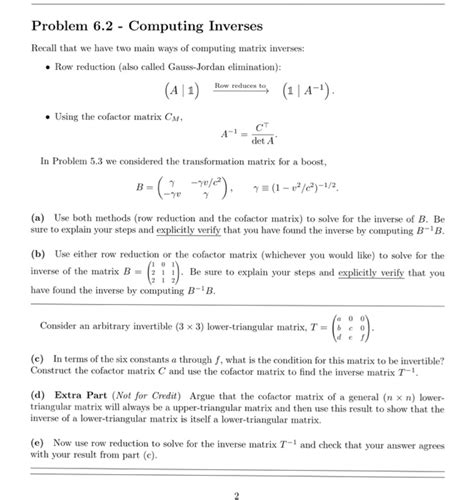 solved problem 6 2 computing inverses recall that we have