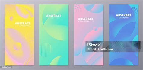 Set Bentuk Abstrak Minimal Pada Latar Belakang Warna Gradien Untuk