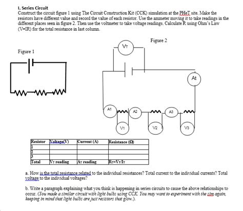Solved I Series Circuit Construct The Circuit Figure Chegg Com