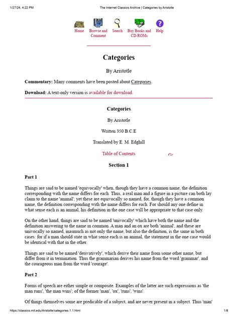 The Internet Classics Archive Categories By Aristotle Pdf