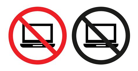 No Laptop Sign Vector Art At Vecteezy