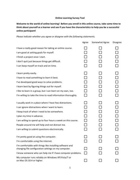 1 Online Learning Survey Tool Welcome To The World Of Online