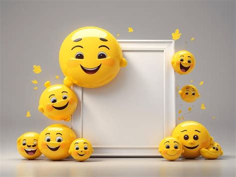 Premium Ai Image Embrace Joy Fun 3d Yellow Emoticon Faces On Isolated White Background