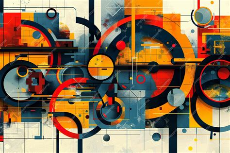 Premium Photo Geometric Abstract With Squares And Circles Shapes Background Modern Science