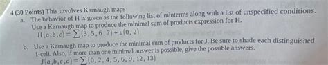Solved 4 30 Points This Involves Karnaugh Maps A The Chegg