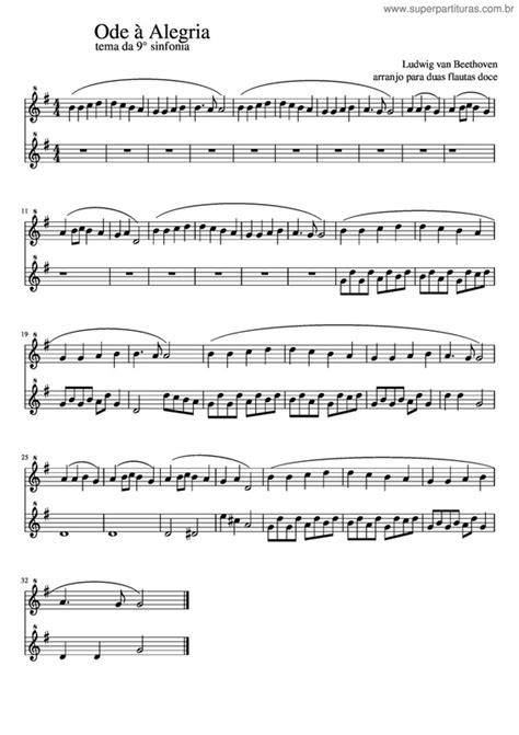 Super Partituras Ode À Alegria v Ludwig Van Beethoven