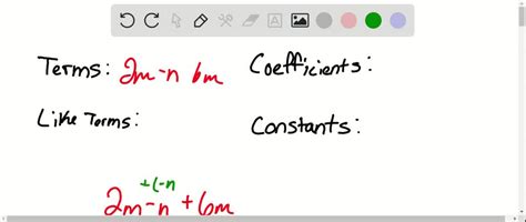 Solvedidentify The Terms Like Terms Coefficients And Constants In