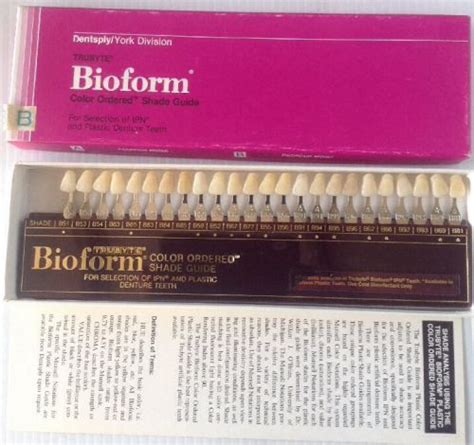 Trubyte Bioform Color Ordered Shade Guide B51 B81 Ipn And Plastic Denture Teeth