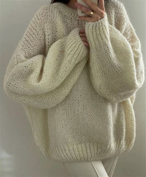 Cozy White Sweater Винтажные свитера Женские свитера Связанные