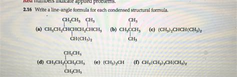 Solved Write A Line Angle Formula For Each Condensed