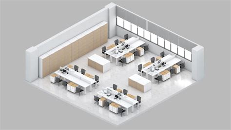 Premium Photo Isometric View Of A Office Areaworking Space 3d Rendering