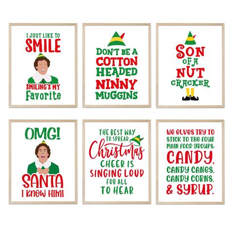 Buddy The Elf Christmas Decorations Funny Elf Posters For Holiday Home