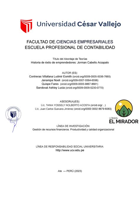 Copia De Abordaje DE Teorias FACULTAD DE EMPRESARIALES ESCUELA