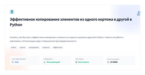 Копирование кортежей в python эффективные методы и оптимизация labex