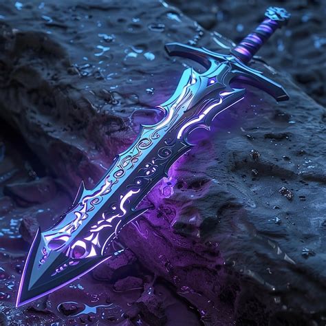 Has Draconic Patterns Along The Blade With Mysterious Glowing Symbols