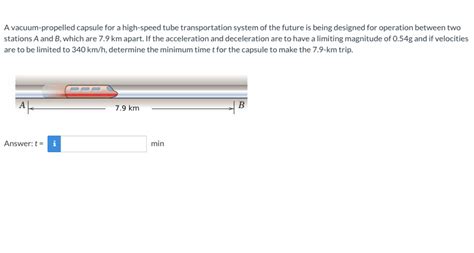 Solved A Vacuum Propelled Capsule For A High Speed Tube