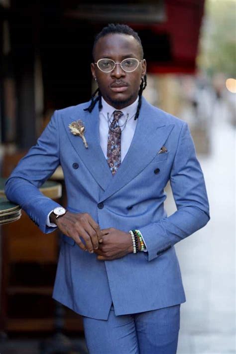 Aysoti Sunkings Blue Slim Fit Double Breasted Suit Aysotiman
